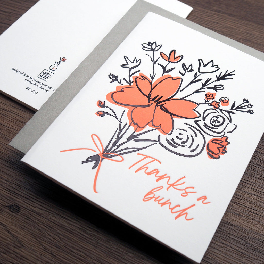 impression - thanks a bunch - letterpress greeting card – ditto ditto