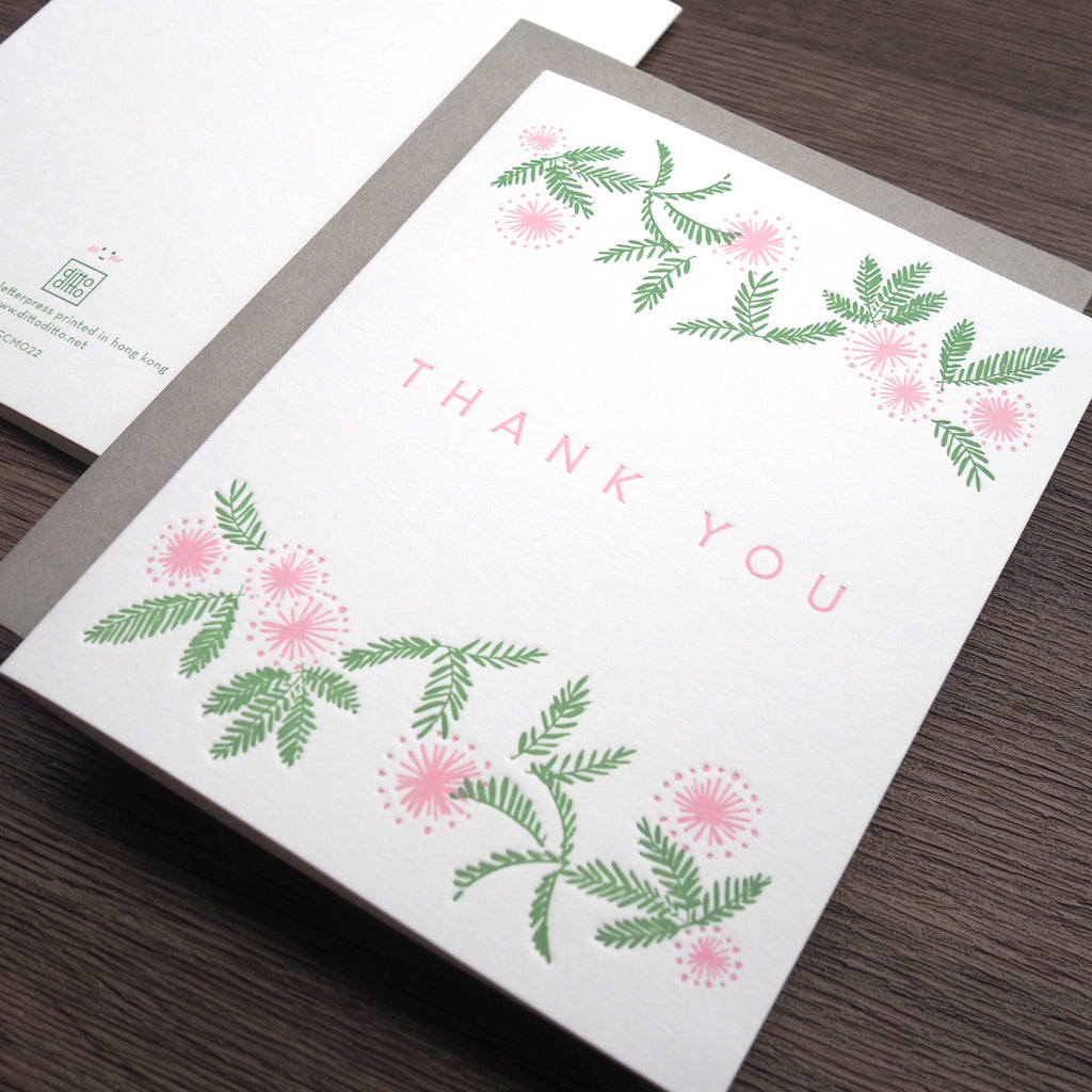 impression - thank you - mimosa - letterpress greeting card – ditto ditto