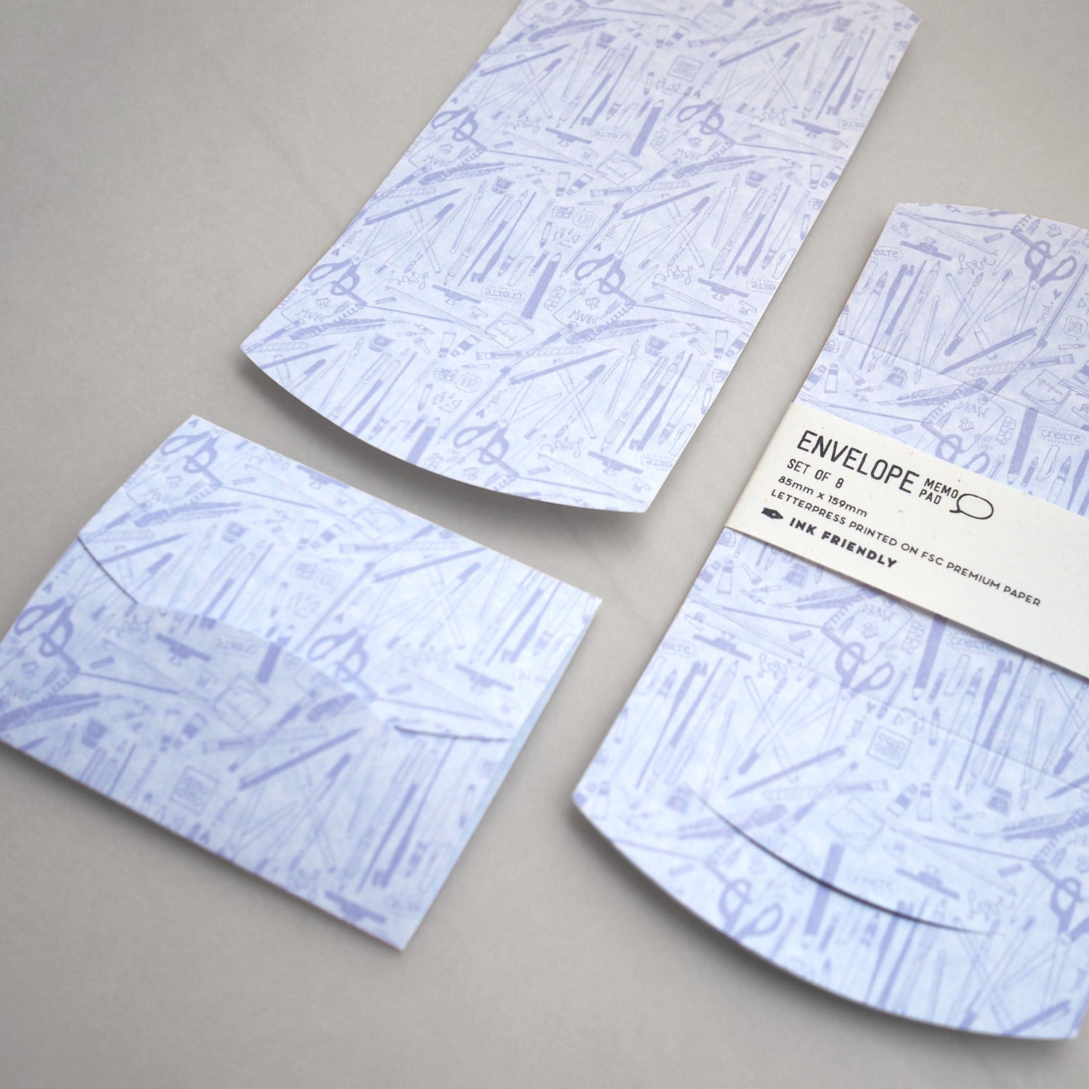 envelope memo - stationery pattern - purple (set of 8) – ditto ditto