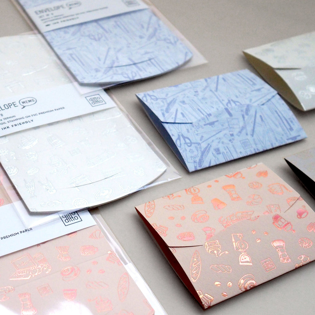 envelope memo - stationery pattern - purple (set of 8) – ditto ditto