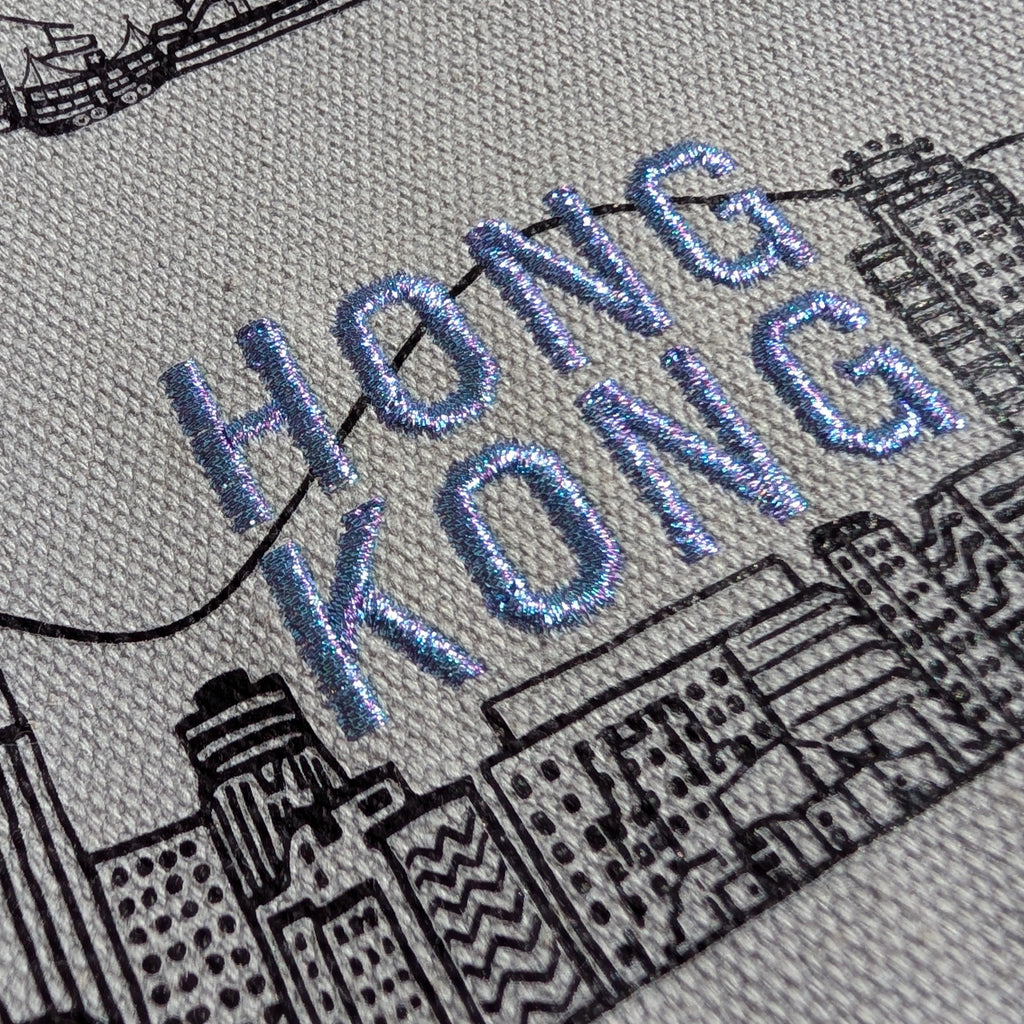 hk embroidered tote bag - grey – ditto ditto