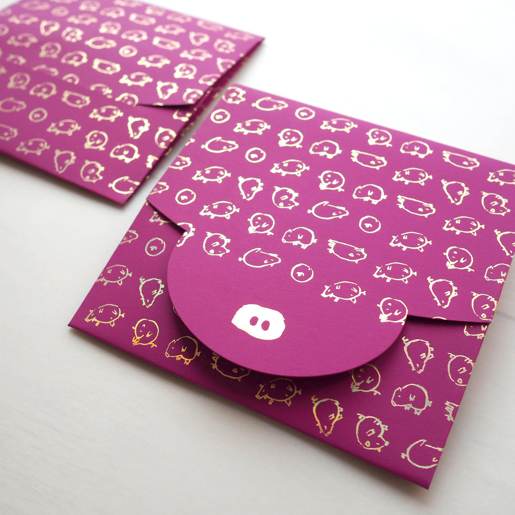 pig - mini envelope set of 6 (2 colors / 3 x each color) – ditto ditto