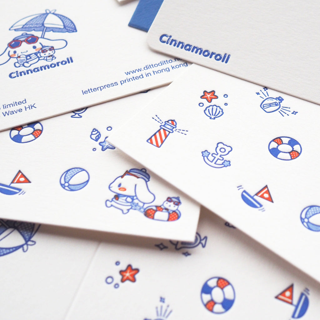 sanrio pattern card - cinnamoroll - letterpress mini card – ditto ditto