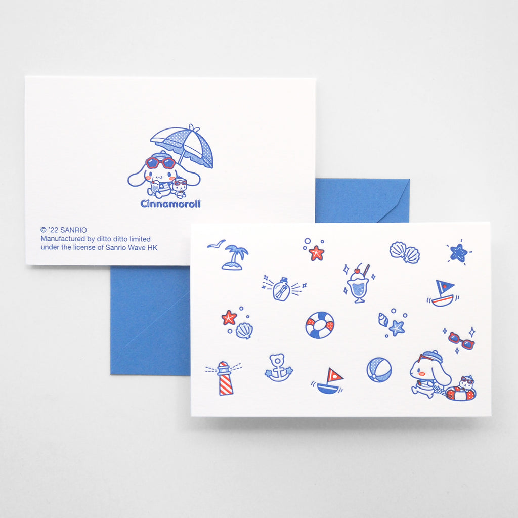 sanrio pattern card - cinnamoroll - letterpress mini card – ditto ditto