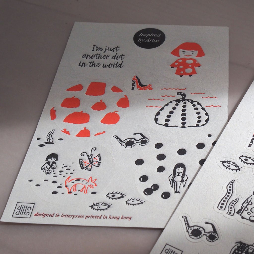 inspired by artist - letterpress stickers B – ditto ditto